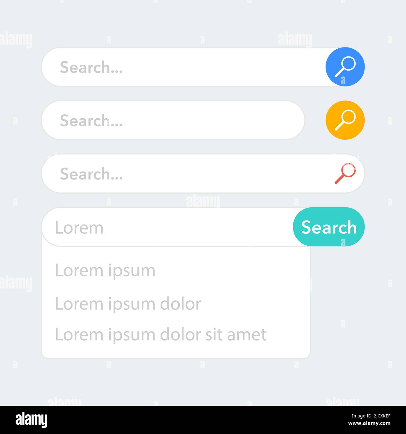 Search bar vector element design, set of search boxes ui template isolated on white background ...