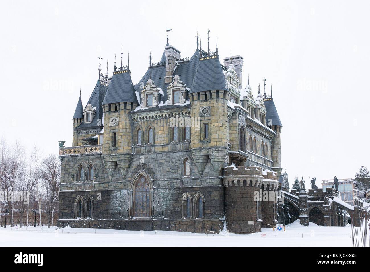View of the ancient castle in winter in russia Stock Photo - Alamy