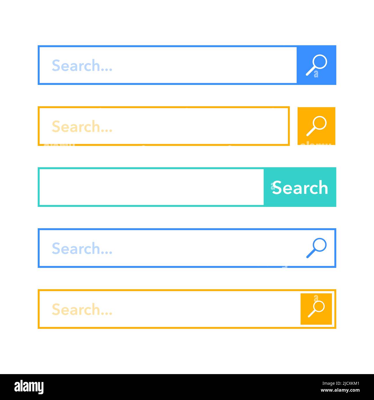 Search bar vector element design, set of search boxes ui template isolated on white background ...