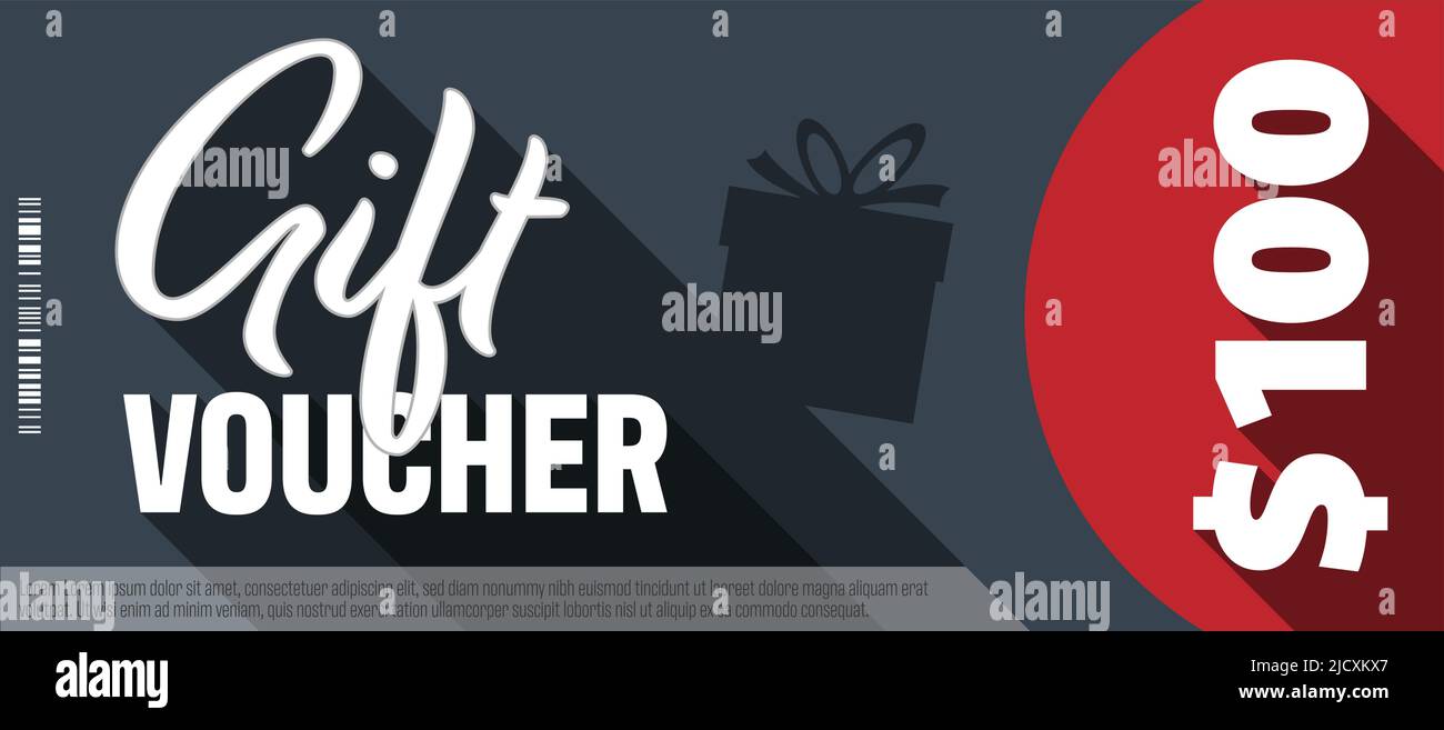 100 dollar gift voucher or gift card template, vector illustration ...