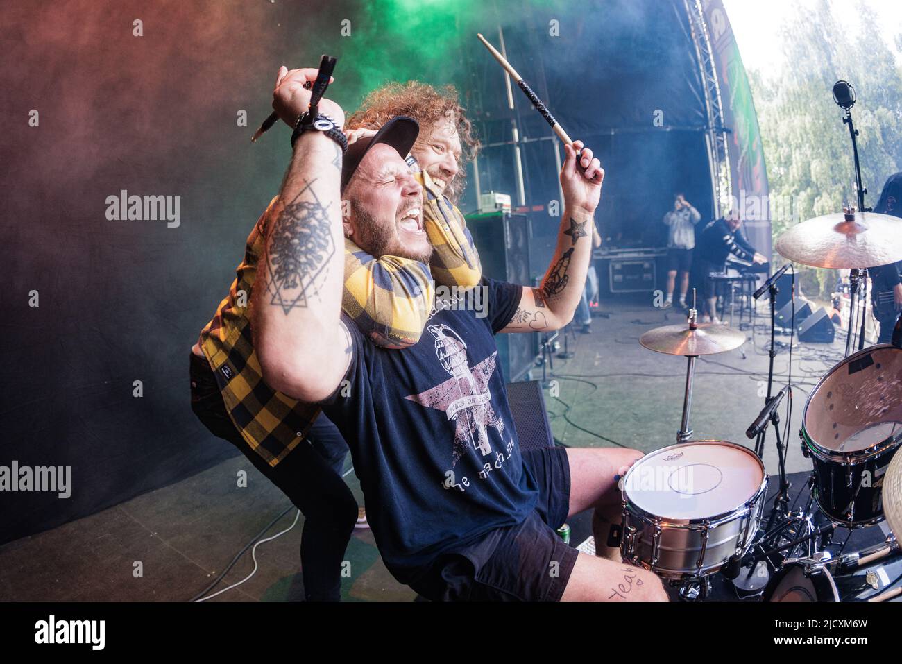 Copenhagen, Denmark. 15th June, 2022. The Danish metal band LLNN ...