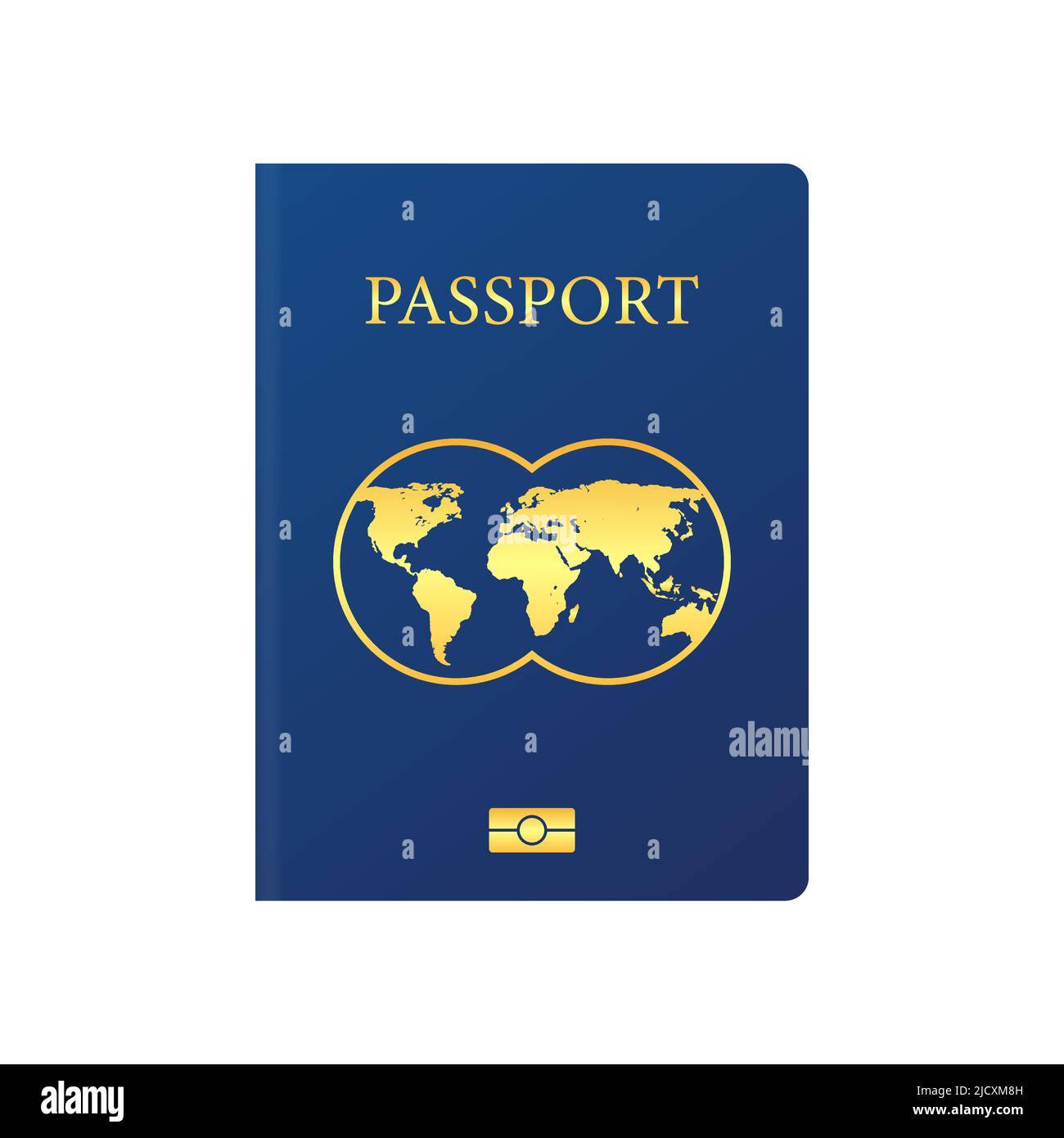 Vector International Passport Cover Template Blue Passport On White