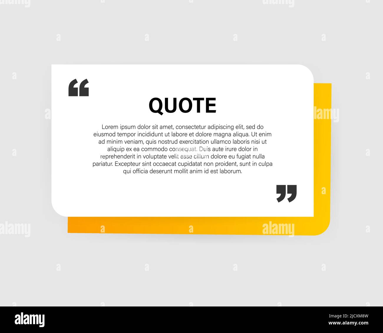 Quote rectangle isolated on material design style background. Modern ...