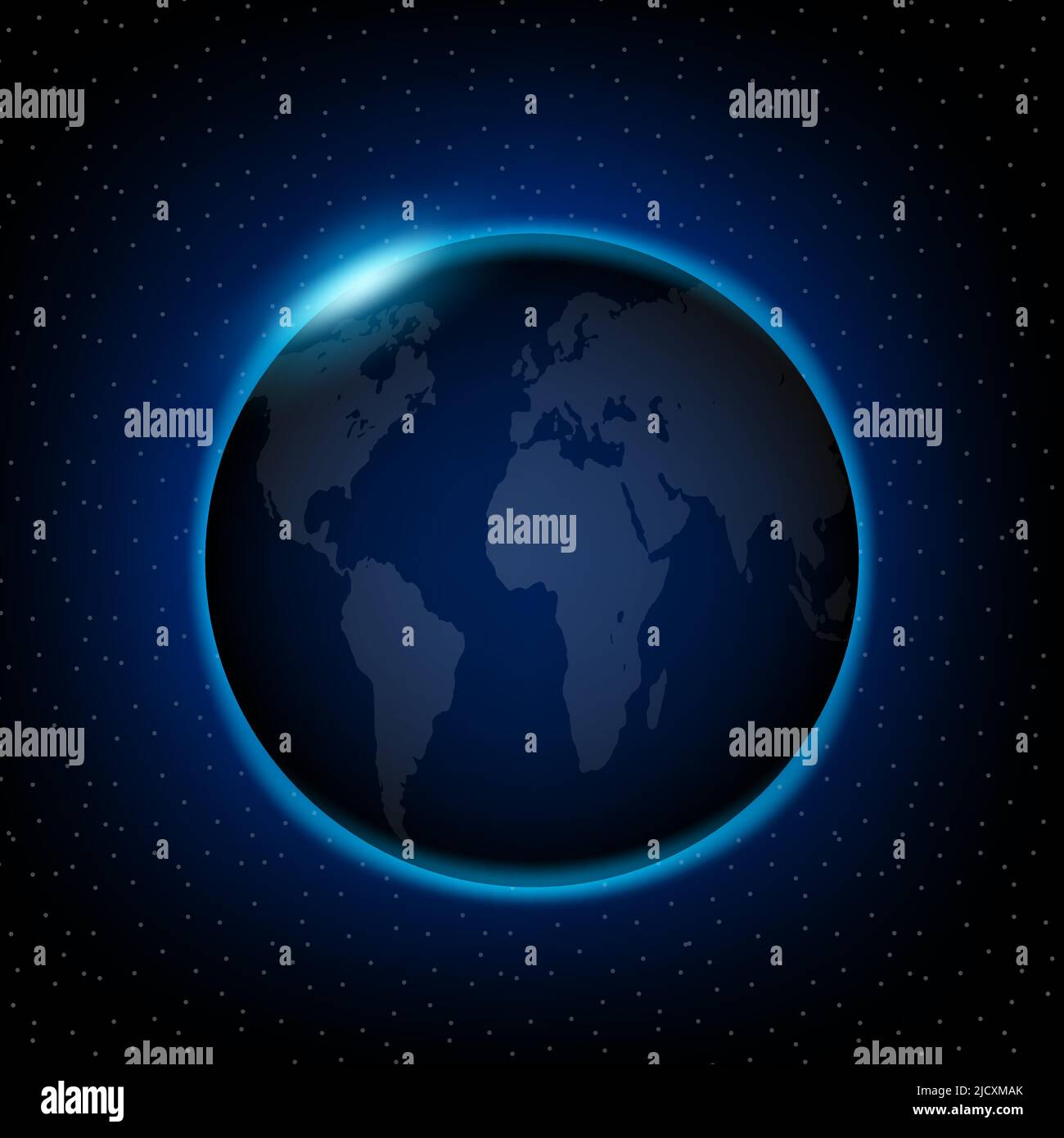 Dawn from space. Dawn from space. Rising sun behind the earth. Vector ...