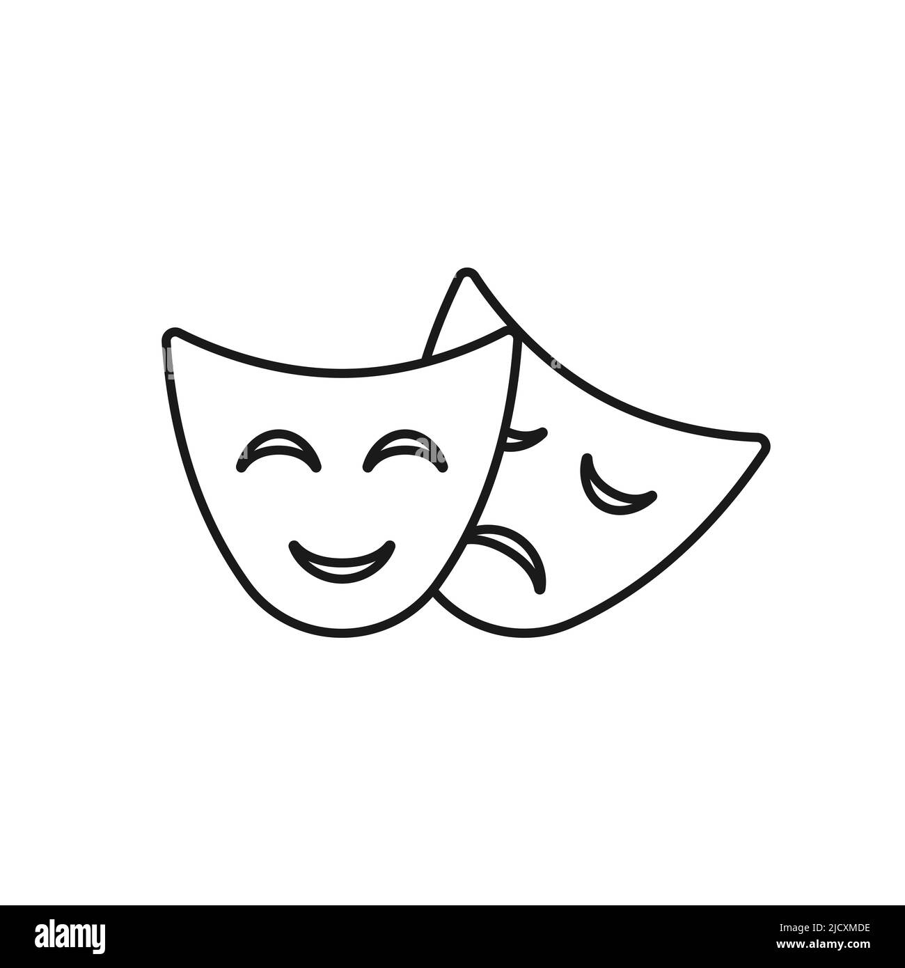 Comedy and tragedy theatrical masks. Vector illustration Stock Vector ...