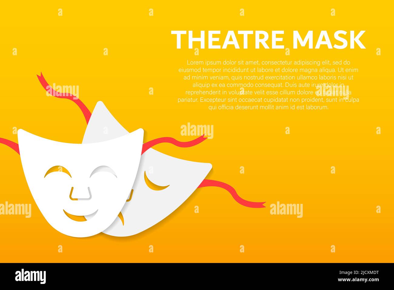 Comedy and tragedy theatrical masks. Vector illustration Stock Vector ...