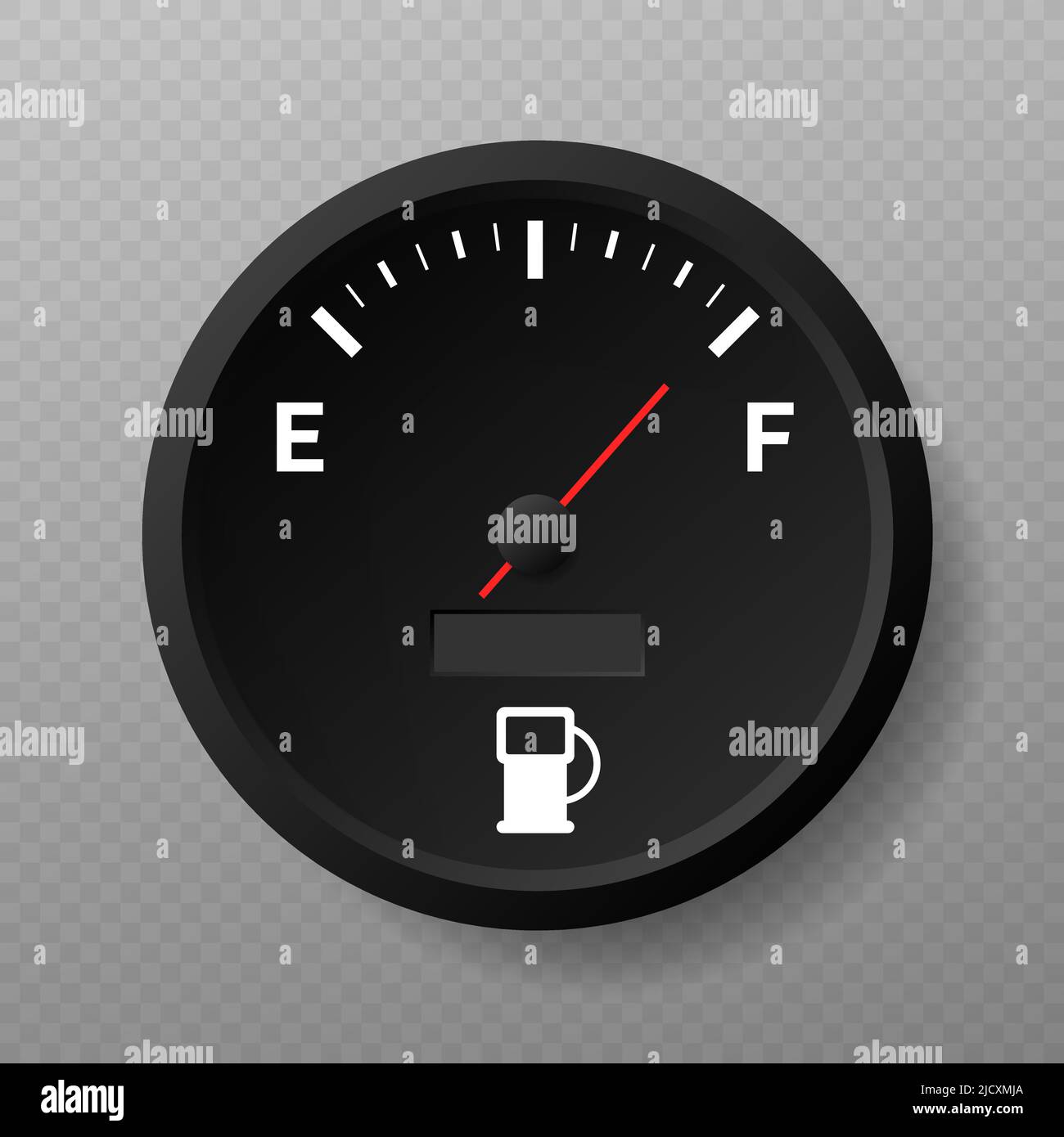 Fuel gauge. Full tank. Round black car dashboard Stock Vector Image ...