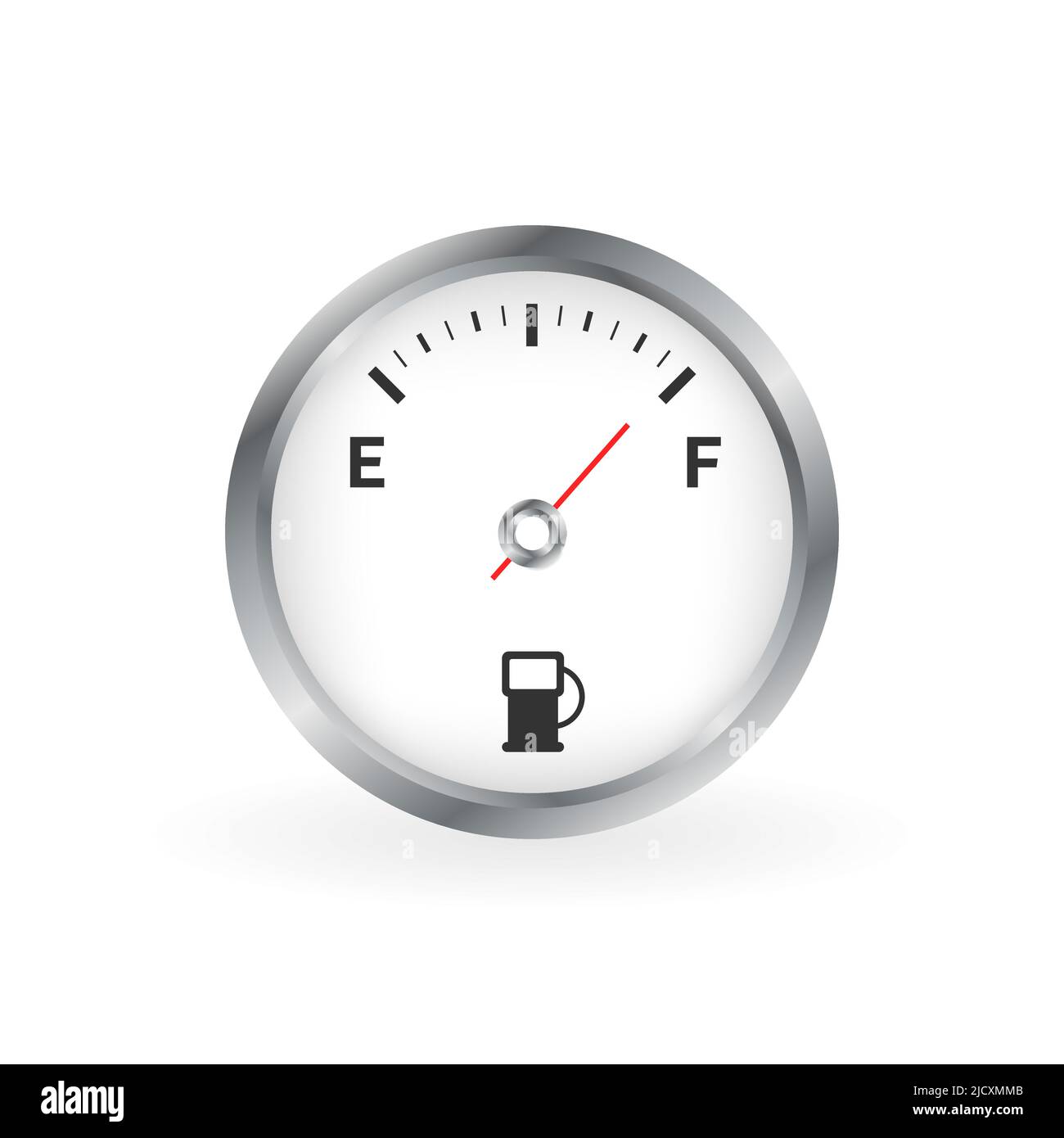 Fuel gauge. Full tank. Round black car dashboard Stock Vector Image ...