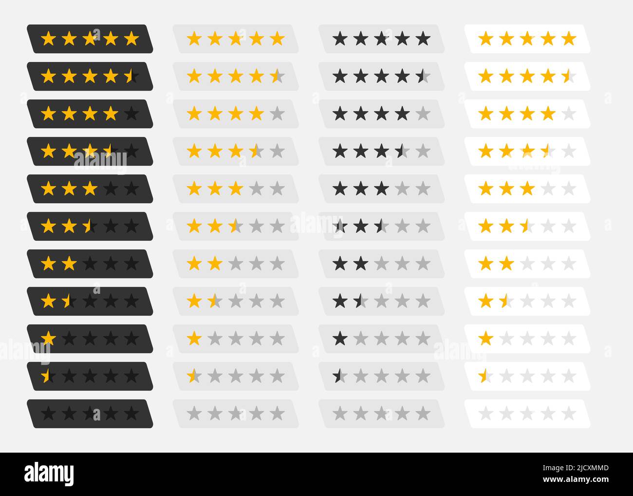Set of stars rating. Customer review with gold star icon. Vector ...