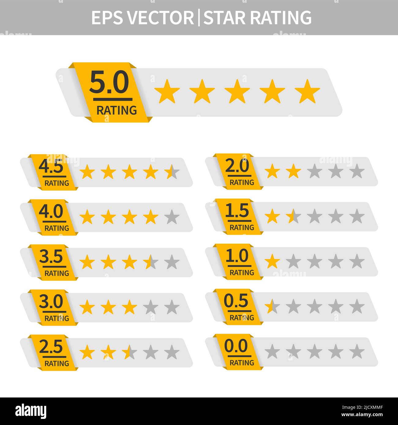 Set of stars rating. Customer review with gold star icon. Vector ...