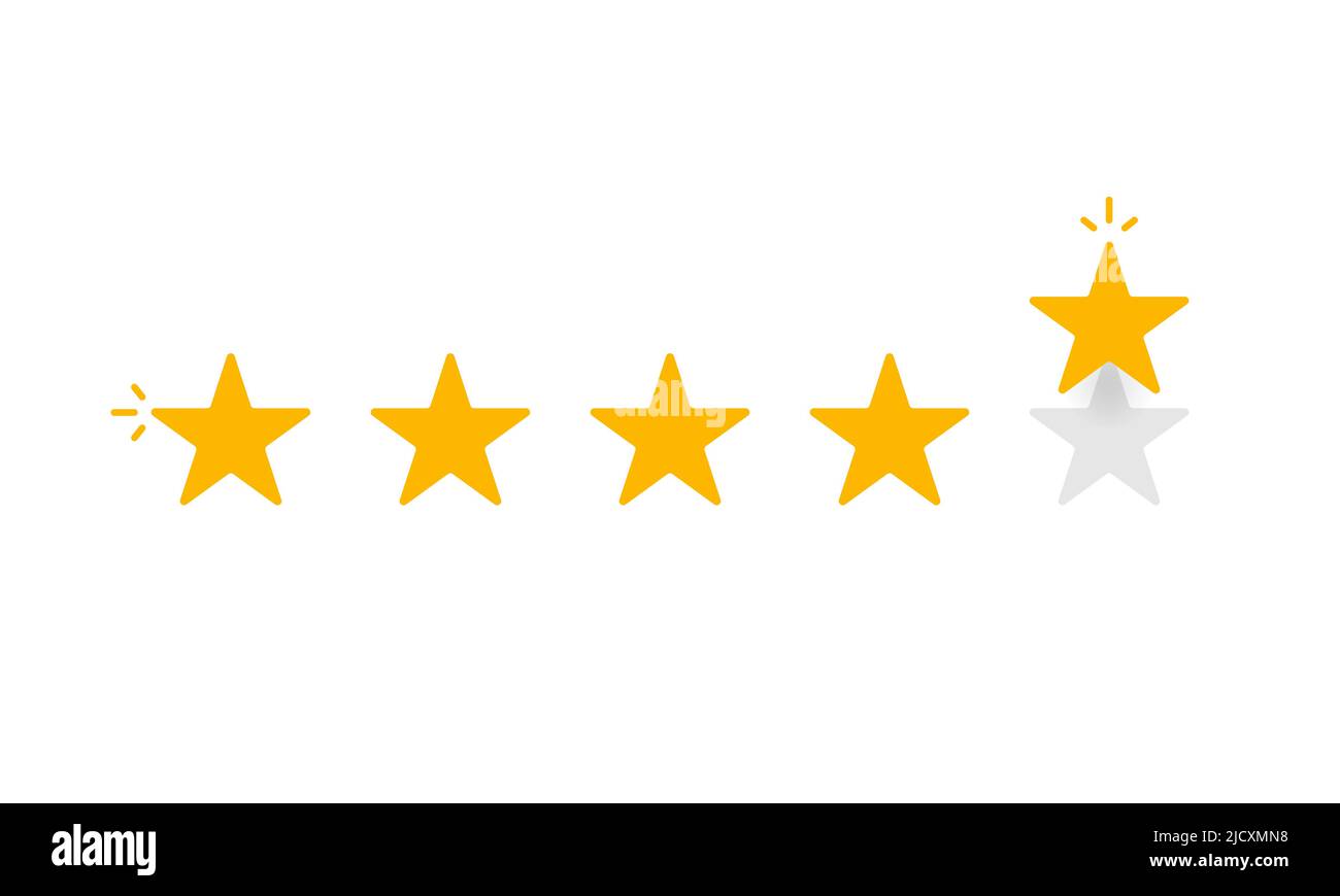 Set of stars rating. Customer review with gold star icon. Vector ...