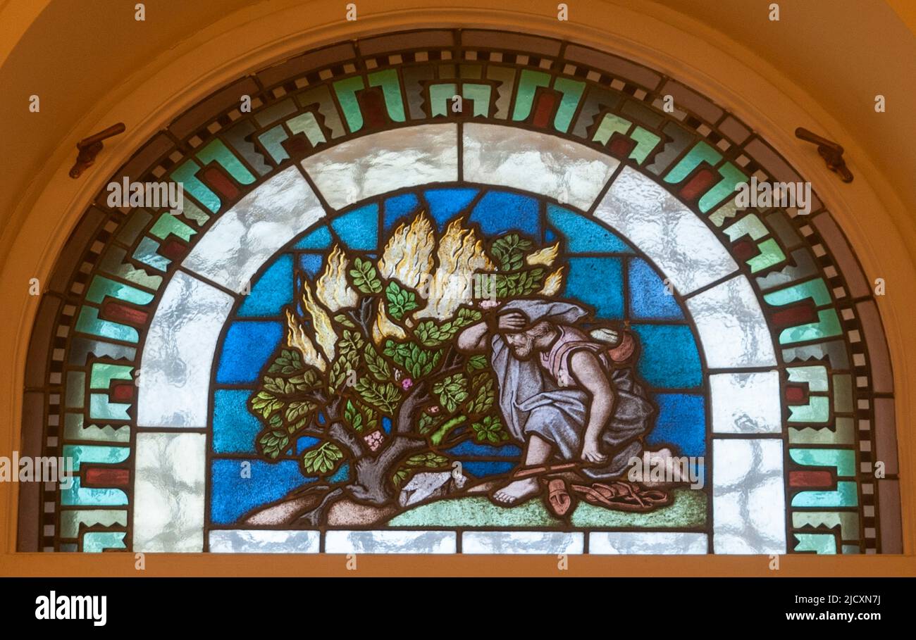 Moses Burning Bush Stained Glass
