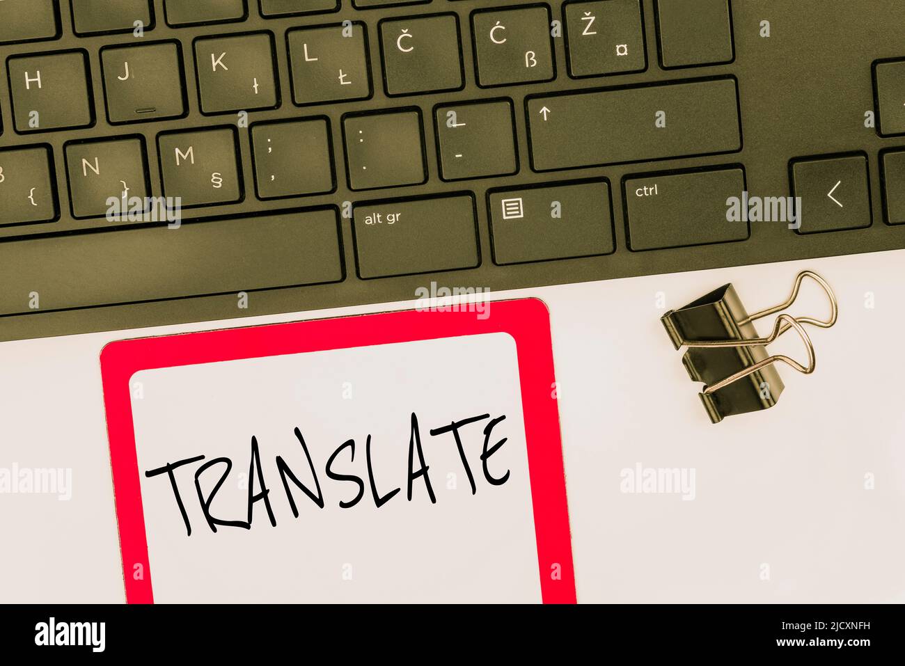 Conceptual display Translate. Word Written on Another word with same ...