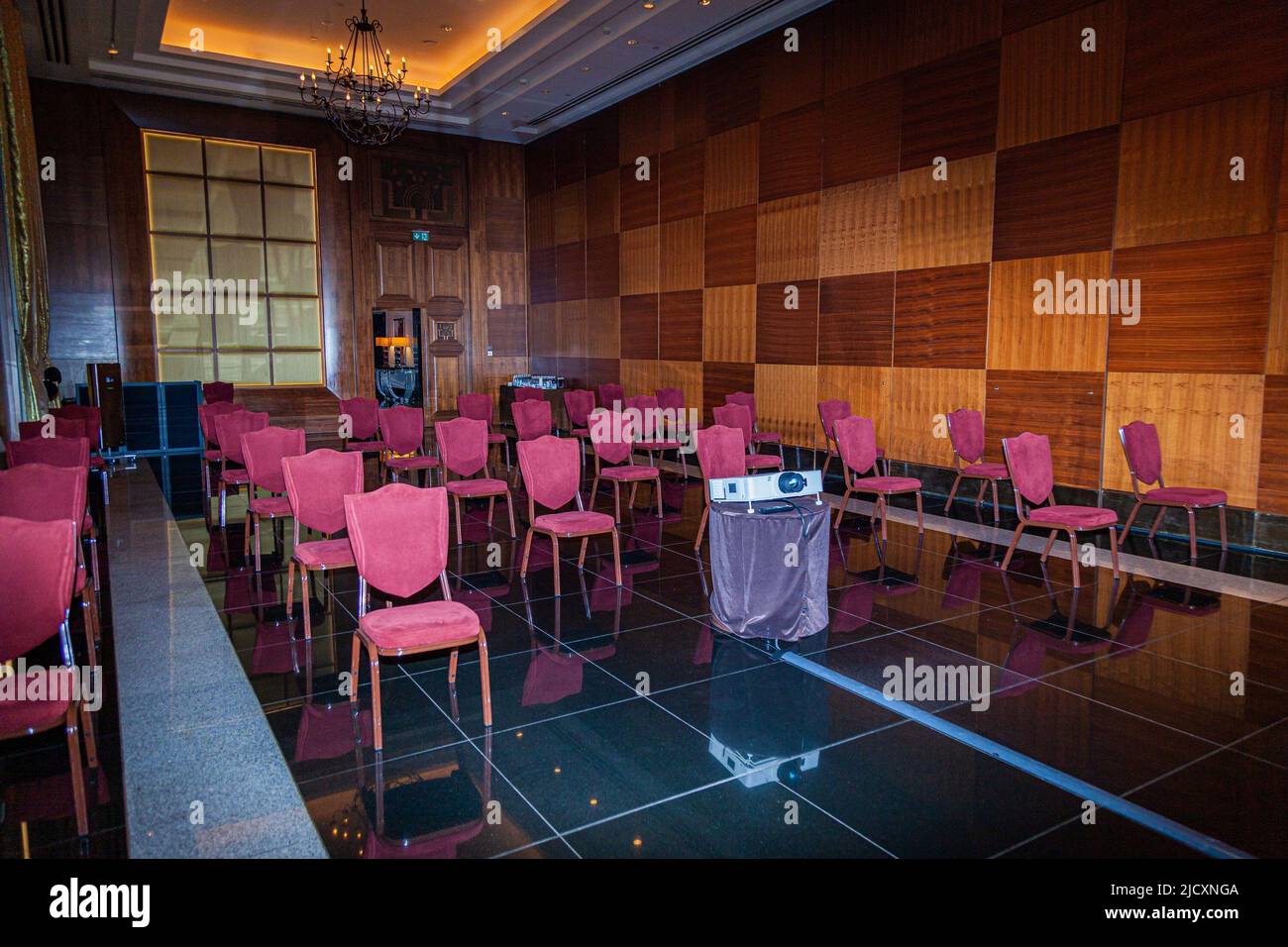 Conference hall is ready for participants and speaker Stock Photo - Alamy