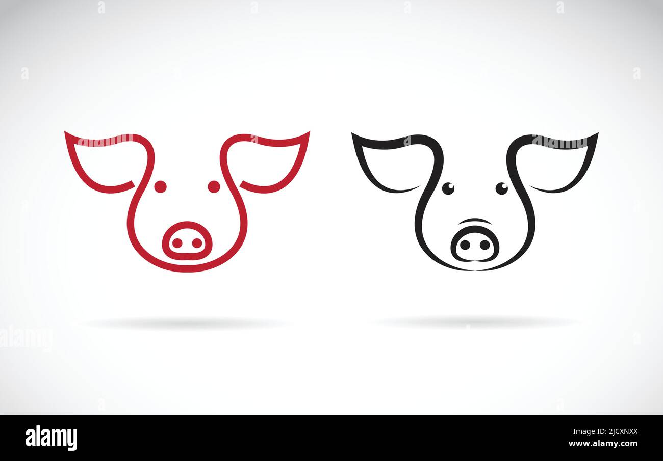 Vector of a pig head design on a white background. Farm animals. Easy ...