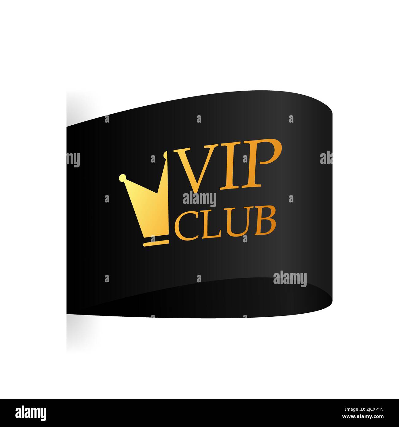Black ribbon. Round badge for VIP club. Vector illustration Stock ...
