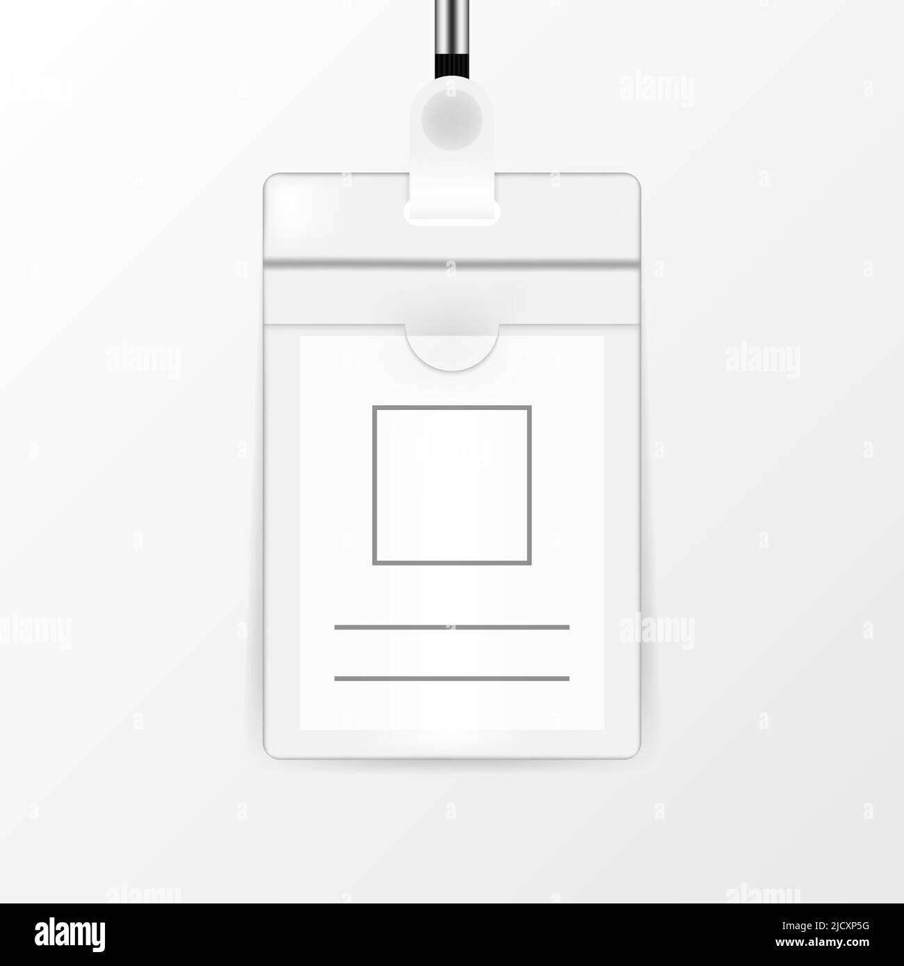 Clear plastic badge id card with white neck lanyard Stock Vector Image ...