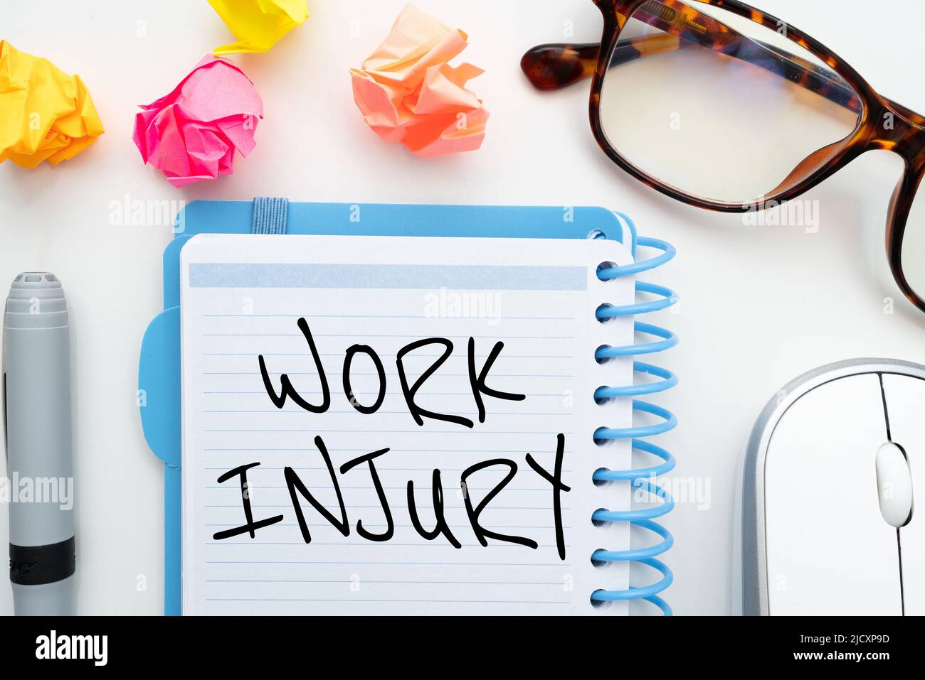 Text sign showing Work Injury. Business approach Accident in job Danger ...