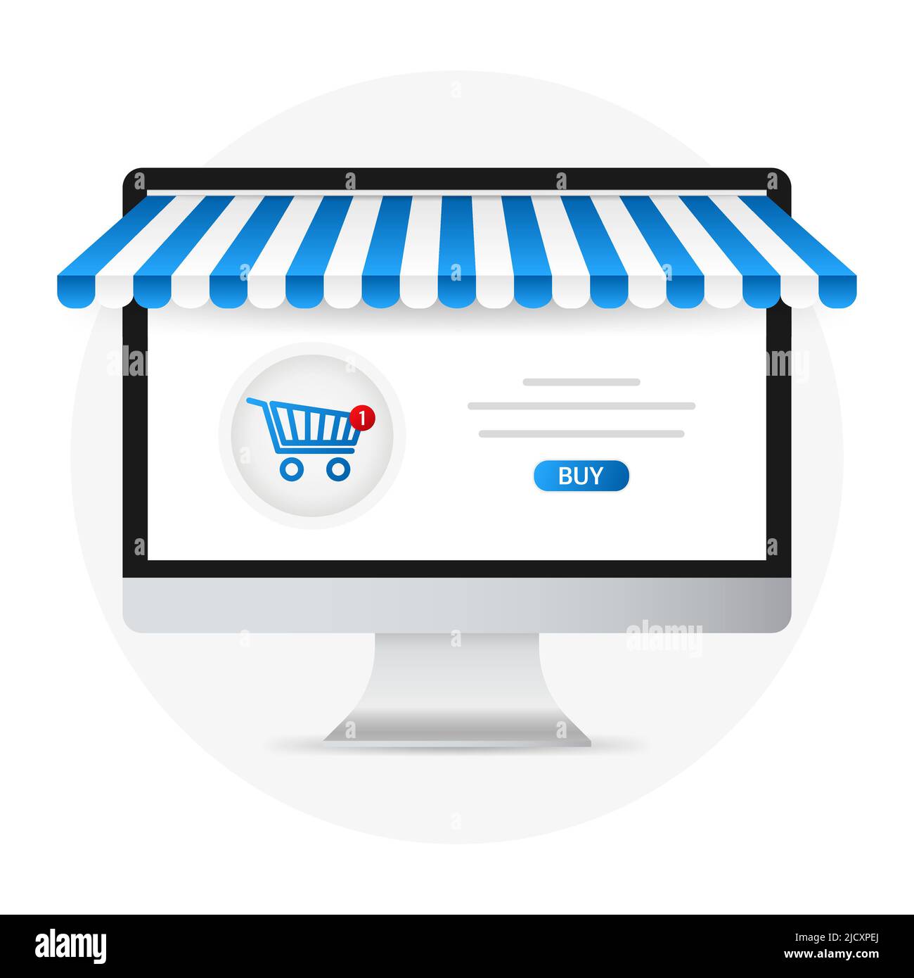 PC with and screen buy. Concept online shopping Stock Vector Image ...