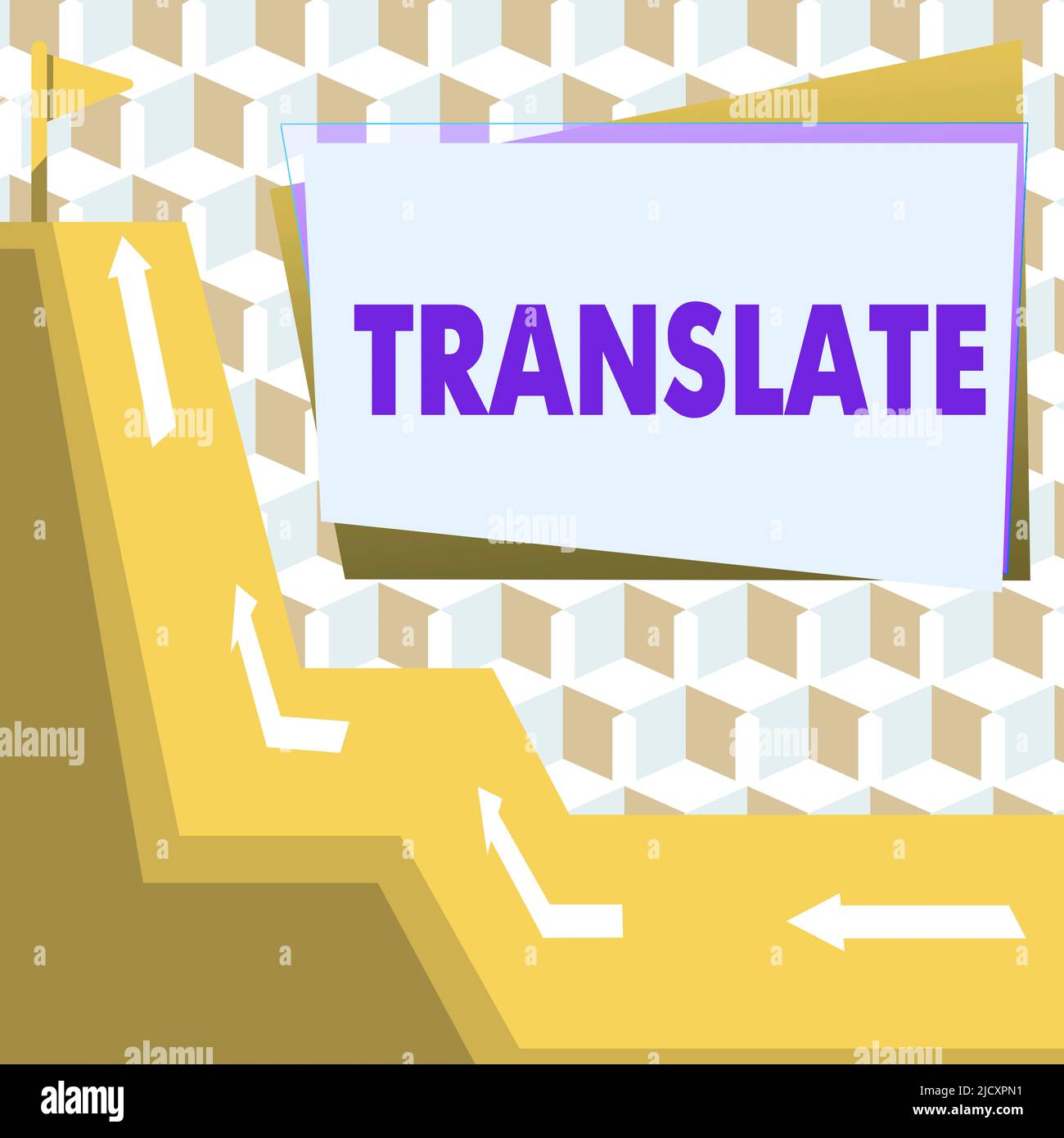 Conceptual display Translate. Word Written on Another word with same ...