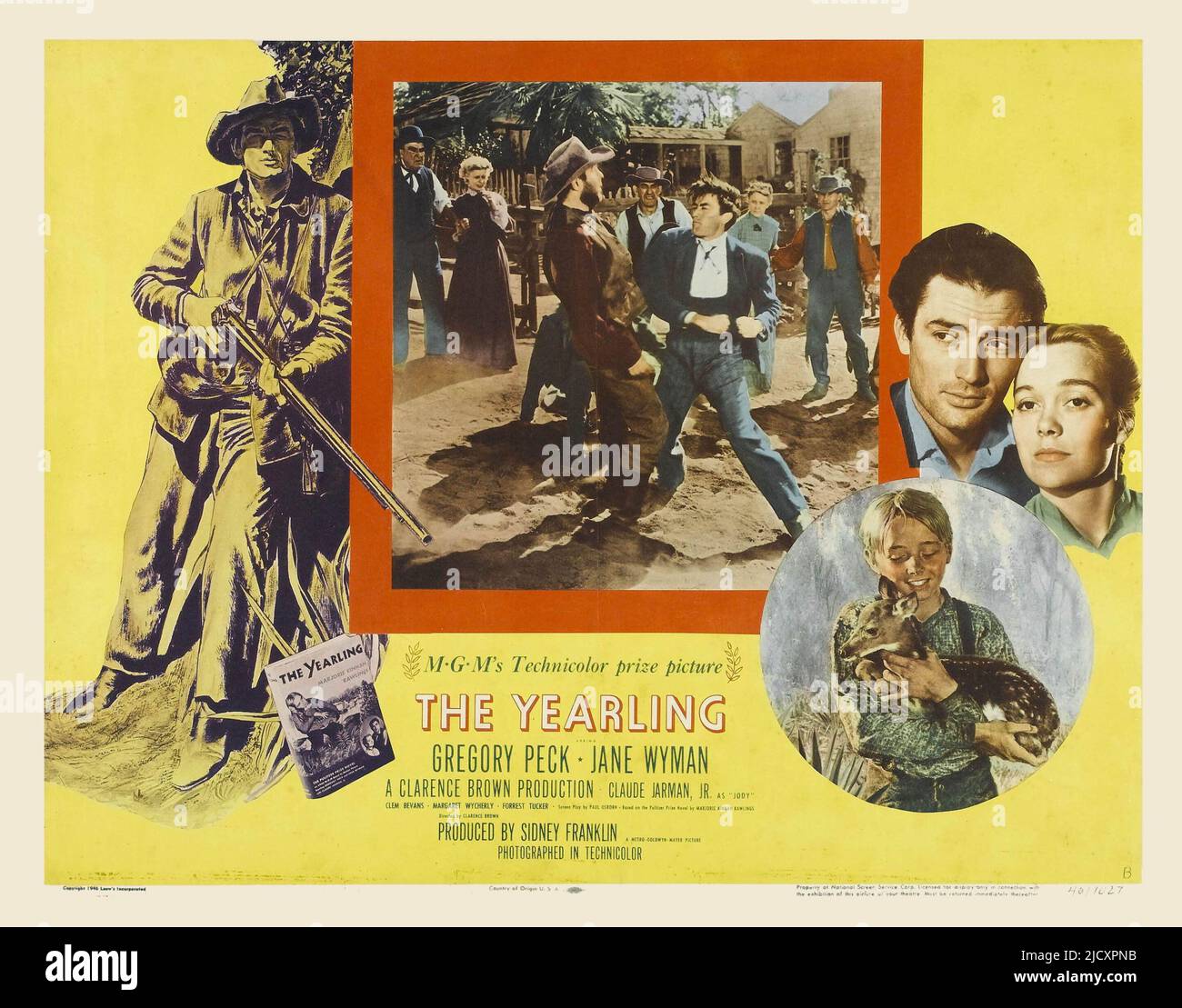 GREGORY PECK in THE YEARLING (1946), directed by CLARENCE BROWN. Credit ...