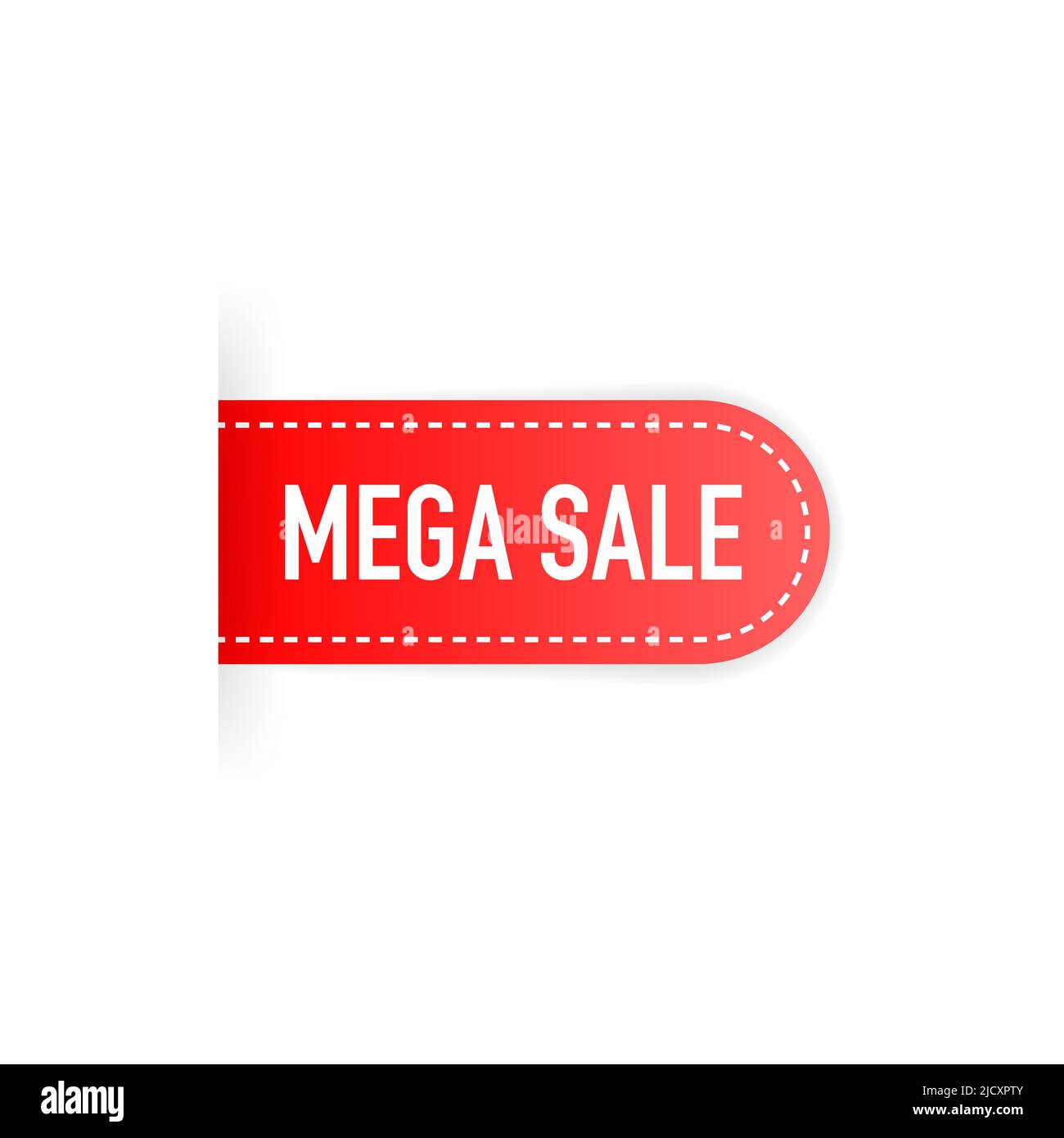 'Mega Sale' text on red ribbon, banner, advertising, vector ...