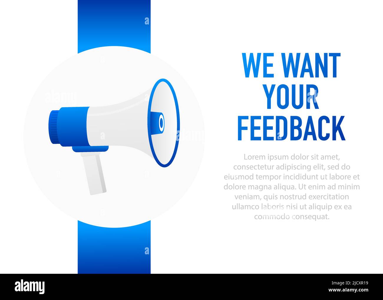 Hand holding megaphone feedback banner hi-res stock photography and ...