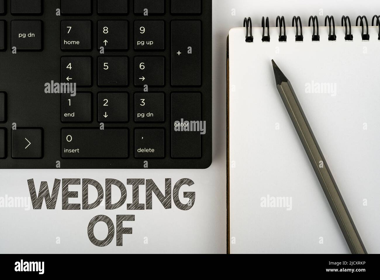 Hand writing sign Wedding Of. Word for announcing that man and now as ...