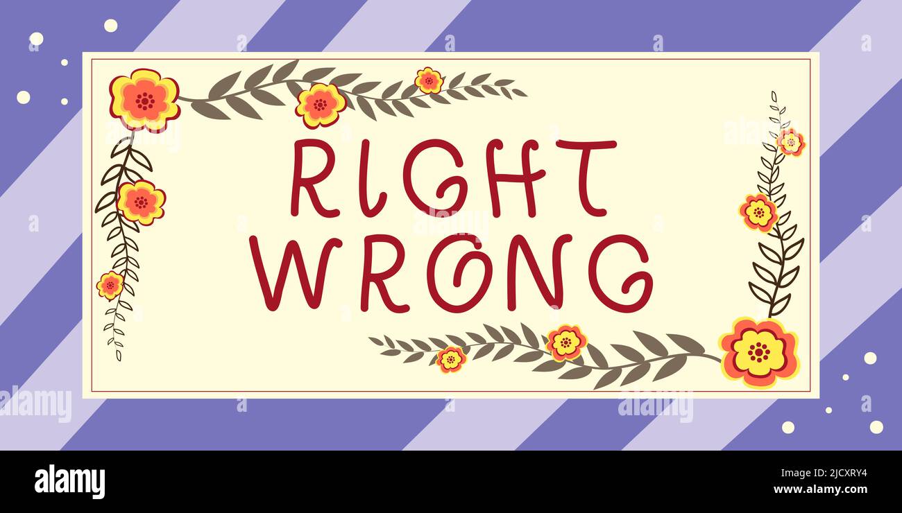 Writing Displaying Text Right Wrong Internet Concept Choose Between Two Decisions Correct And