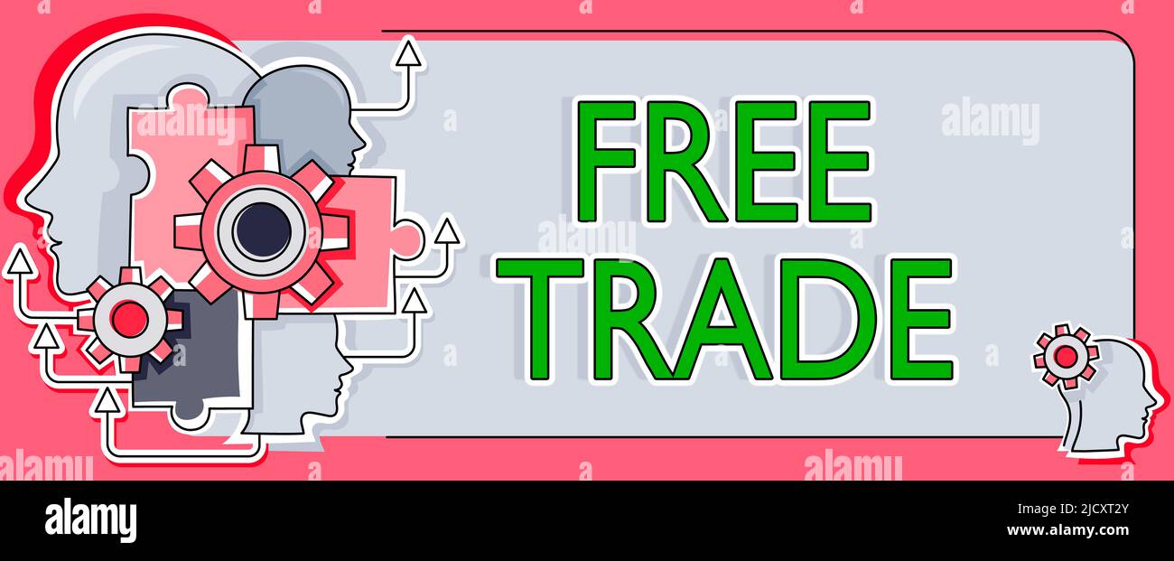 Text sign showing Free Trade. Business showcase The ability to buy and ...