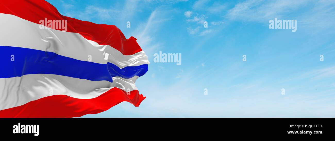 official flag of the Sultanate of Lombok Indonesia at cloudy sky ...