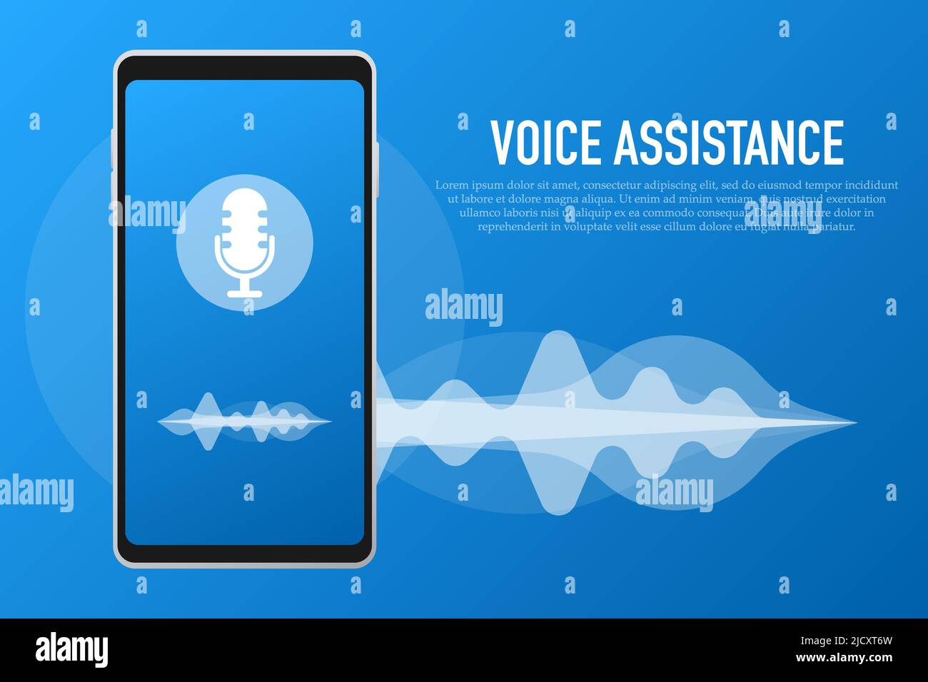 Voice assistant and voice recognition concept Stock Vector Image & Art ...