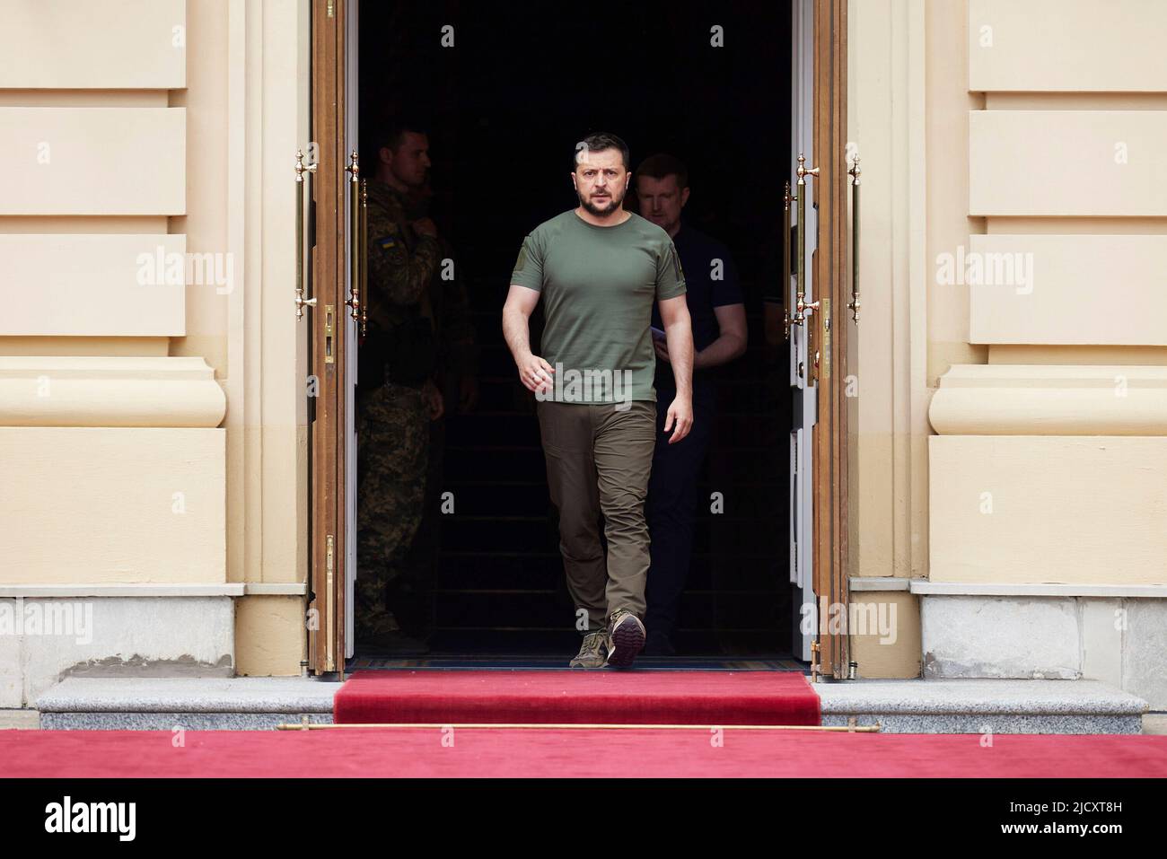 war in Ukraine. President Volodymyr SELENSKYJ (ZELENSKYY) steps out the ...