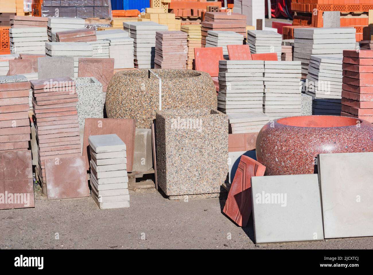 Concrete tile by rhe construction market shop Stock Photo - Alamy