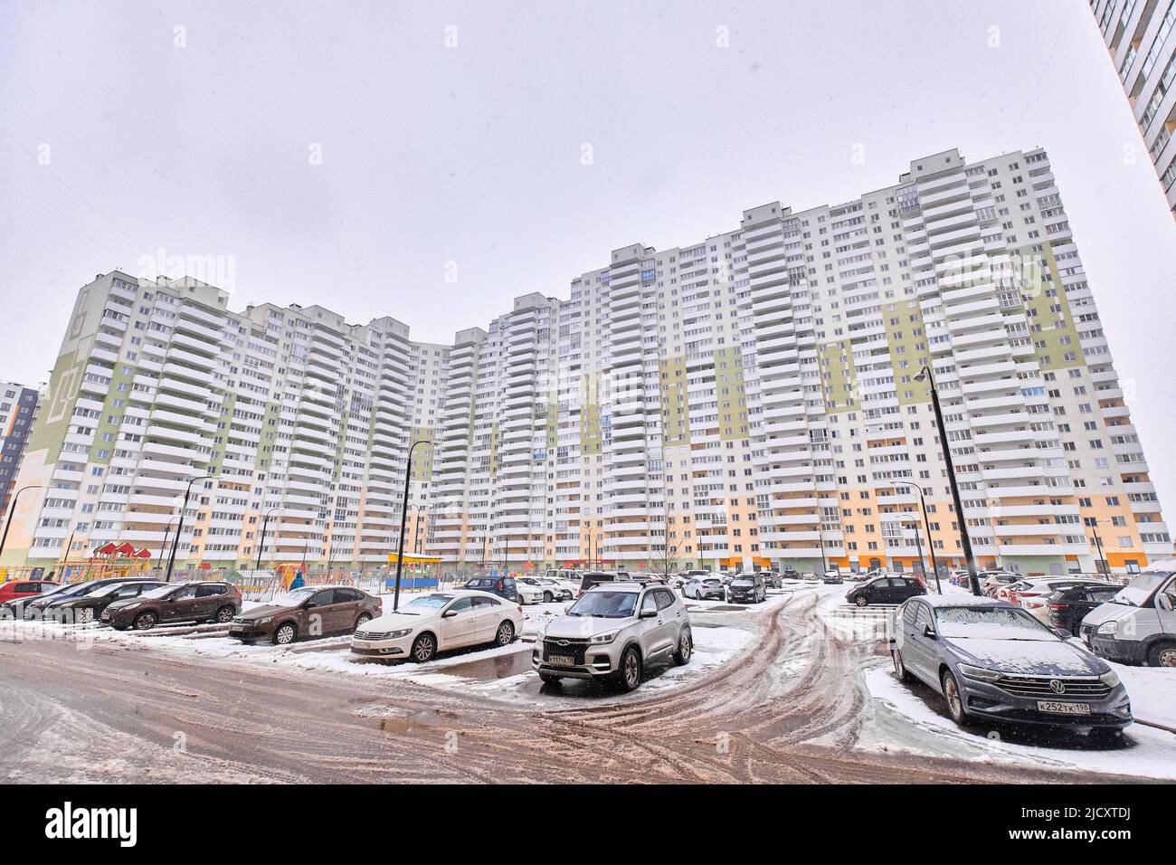 A photo of residential complex in winter Stock Photo - Alamy