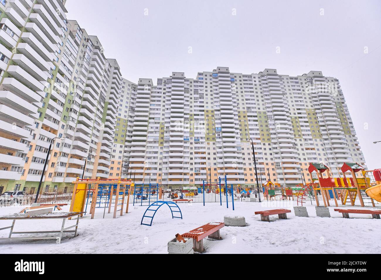 A photo of residential complex in winter Stock Photo - Alamy