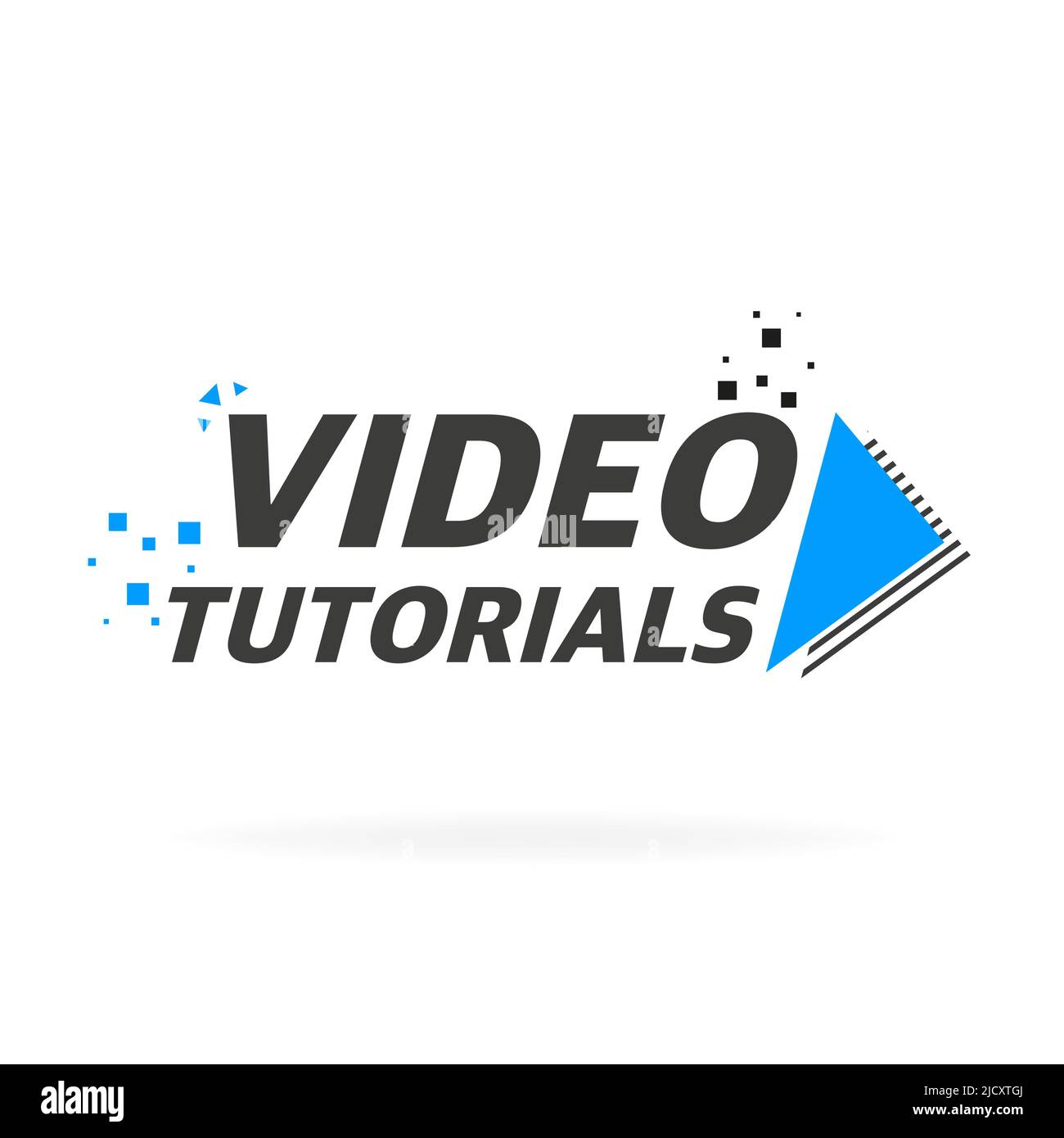Video tutorial icon on white background. Video tutorial banner Stock ...