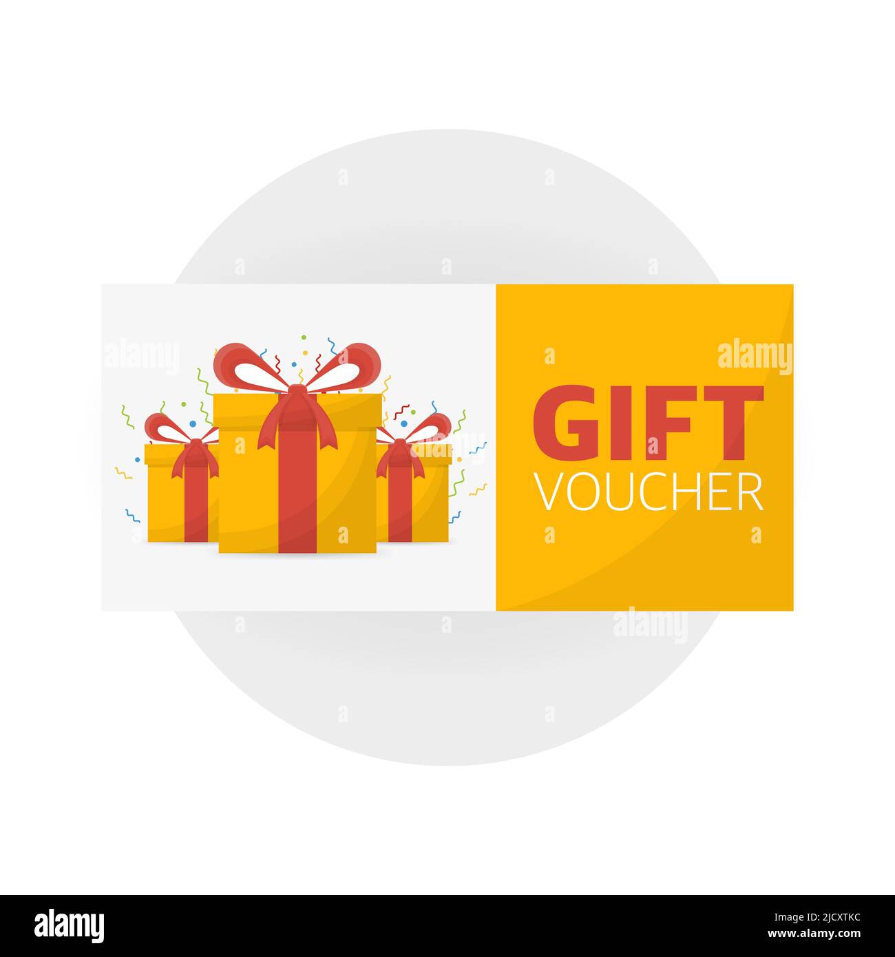 Voucher template. Gift voucher banner on white background Stock Vector ...