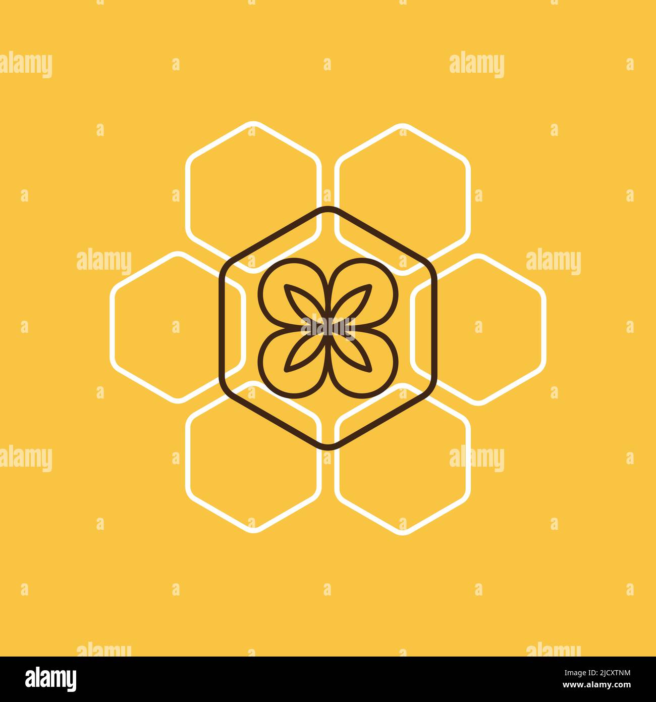 Honey Company Logo. Honeycomb Emblem Design. Geometric Linear Logotype ...