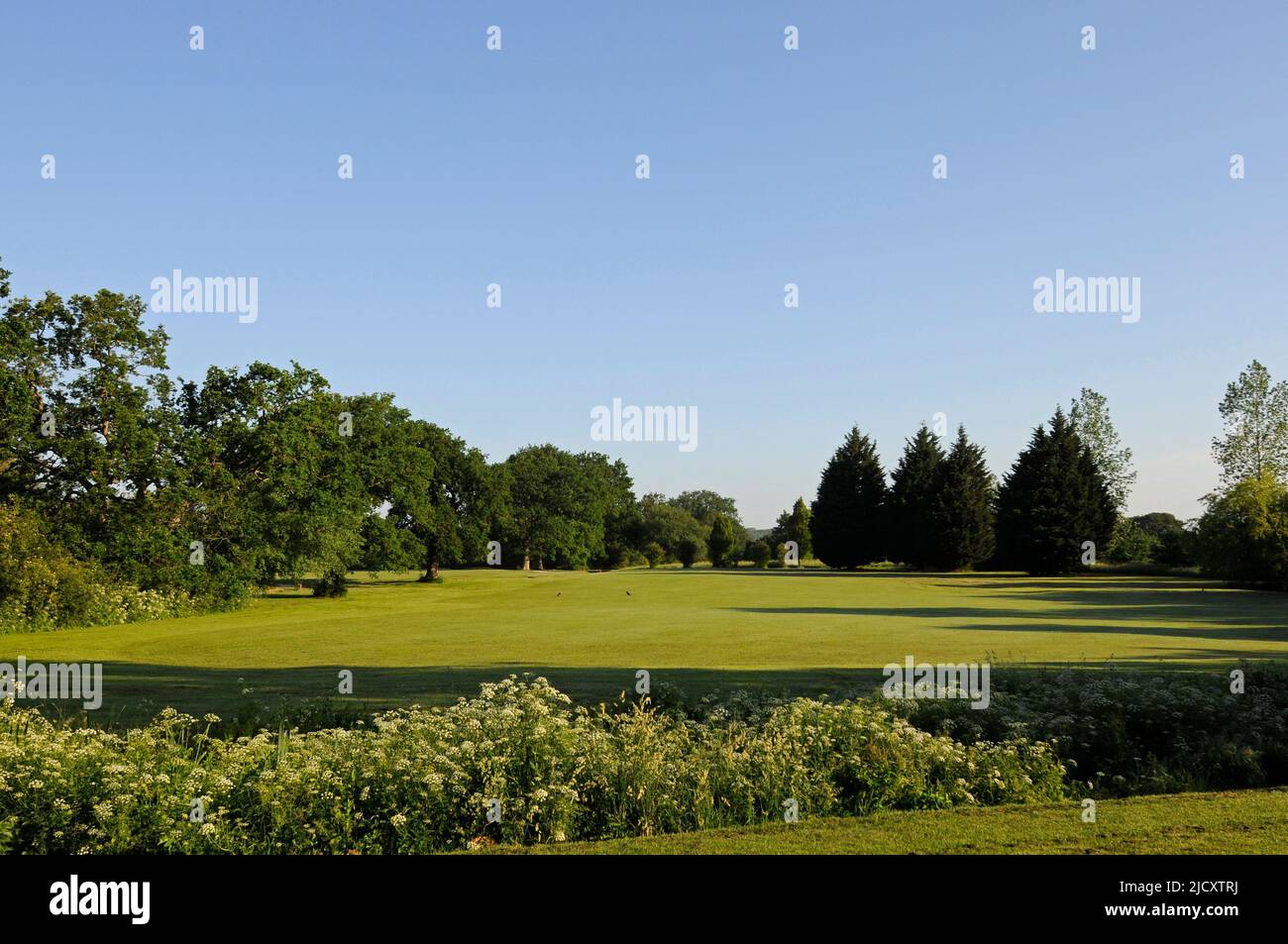 View over ditch on 5th Fairway towards the Green, Horne Park Golf Club ...