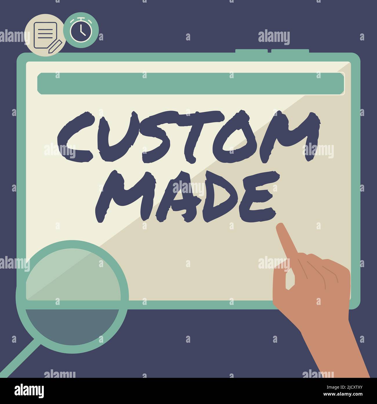 Text sign showing Custom Made. Word Written on something is done to ...