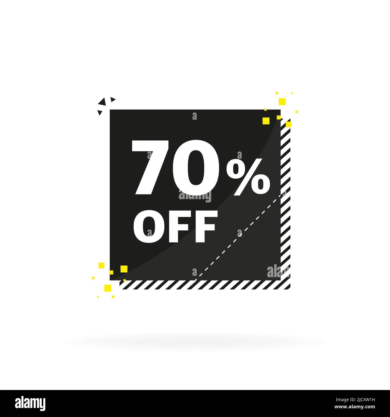 70 percent discount stamp on white background. Sign, label, sticker ...