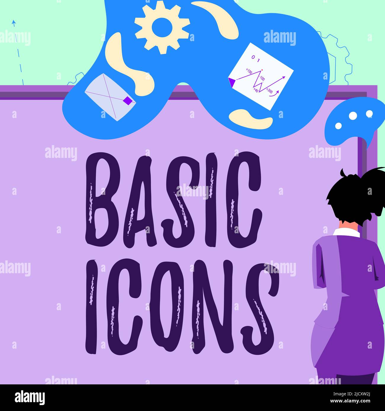 Conceptual display Basic Icons. Business idea pictogram or ideogram ...