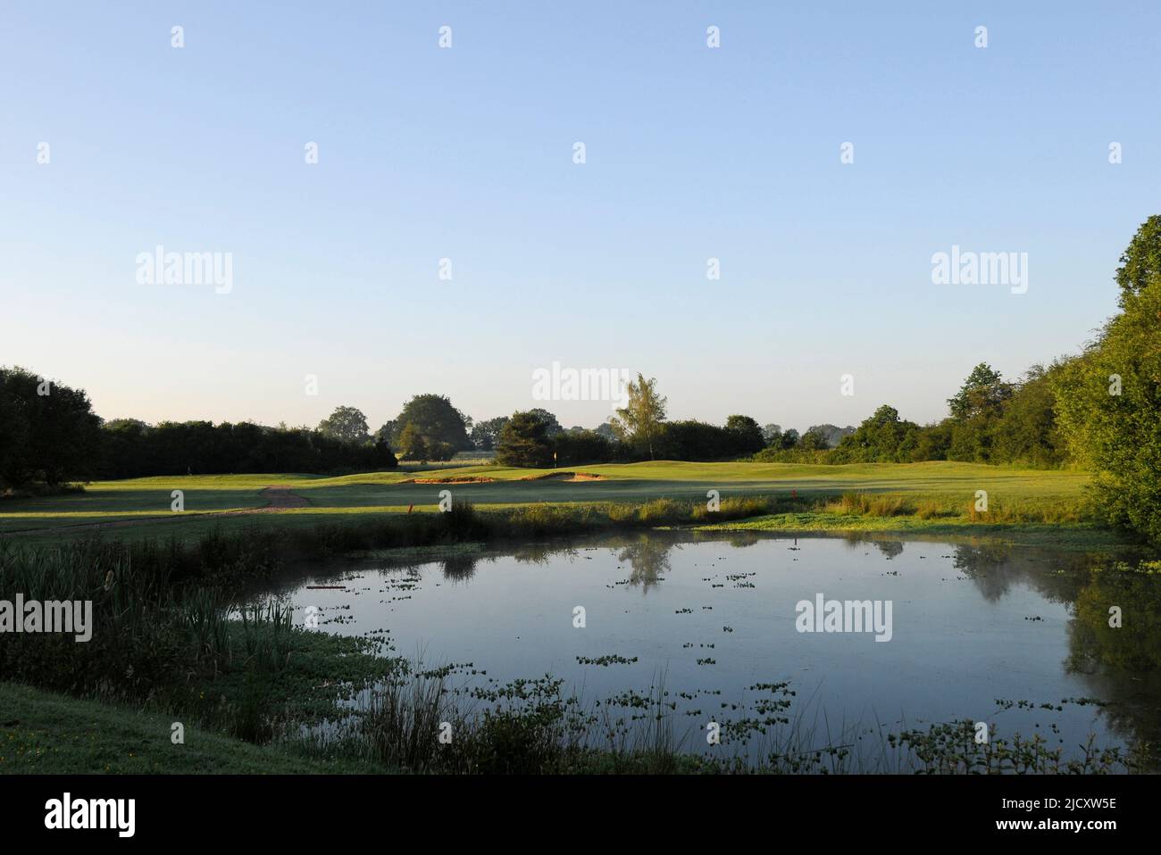 Early morning view over the Pond on 4th Green, Horne Park Golf Club ...