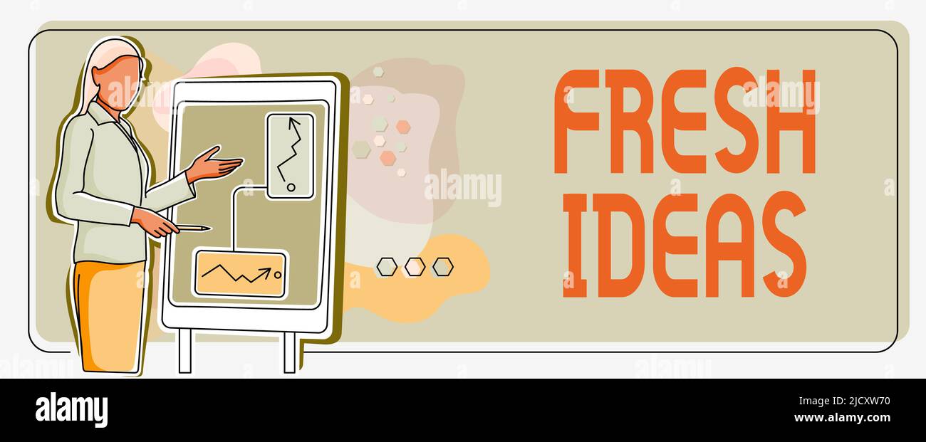 Text showing inspiration Fresh Ideas. Business showcase thought or ...