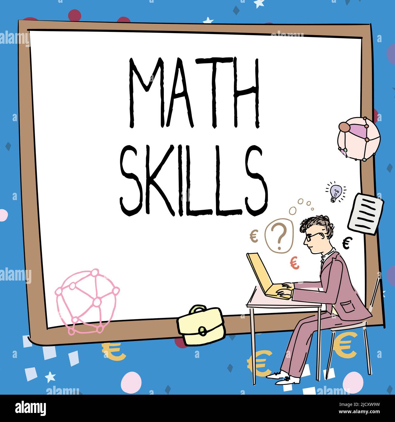 Writing displaying text Math Skills. Word for starting to learn how to ...