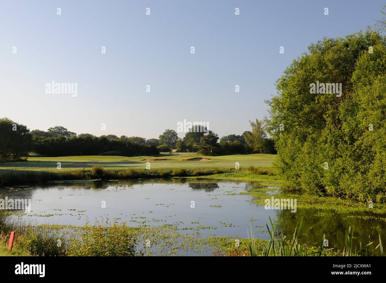 Early morning view over the Pond on 4th Green, Horne Park Golf Club ...