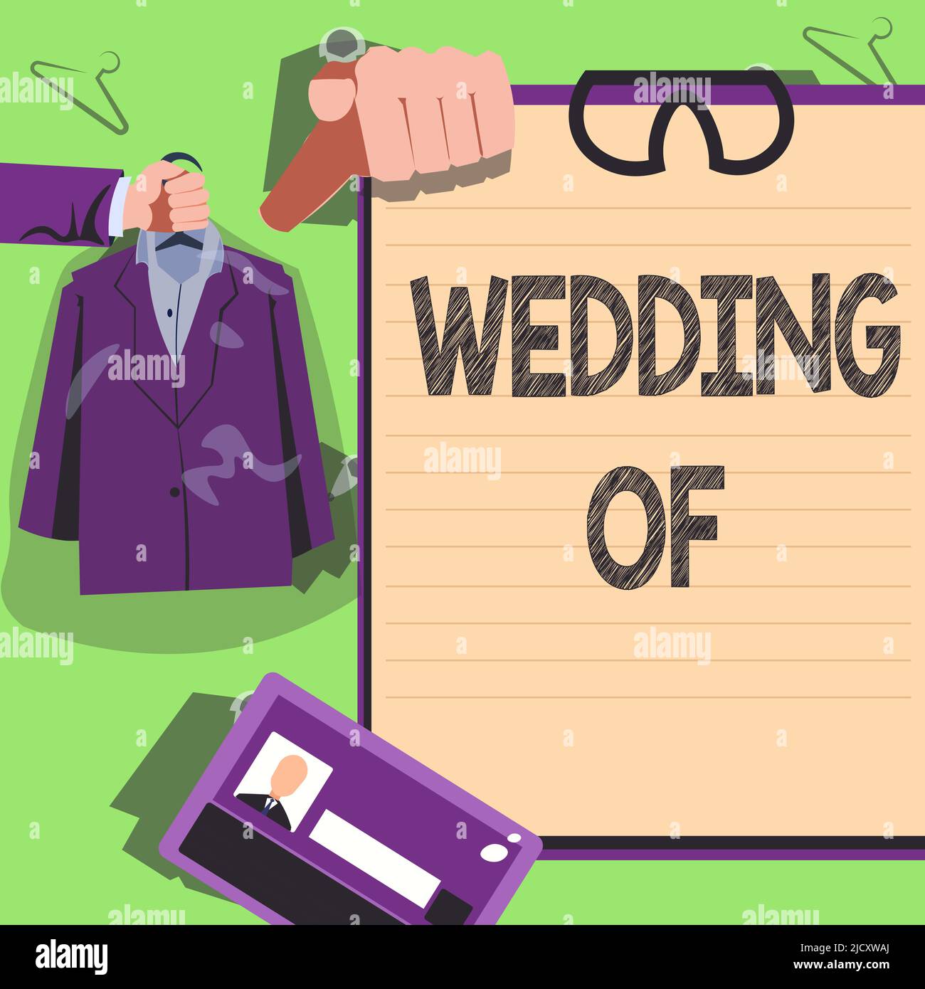 Hand writing sign Wedding Of. Conceptual photo announcing that man and ...