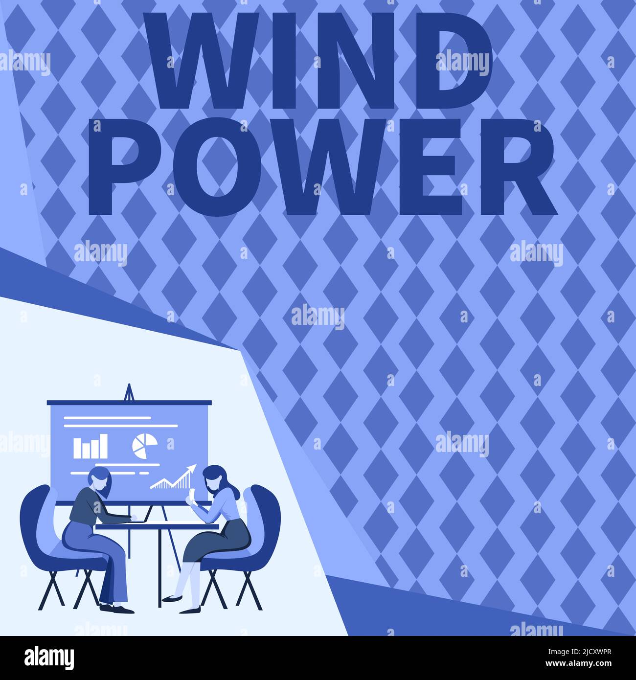 Text showing inspiration Wind Power. Business overview use of air flowto provide mechanical ...