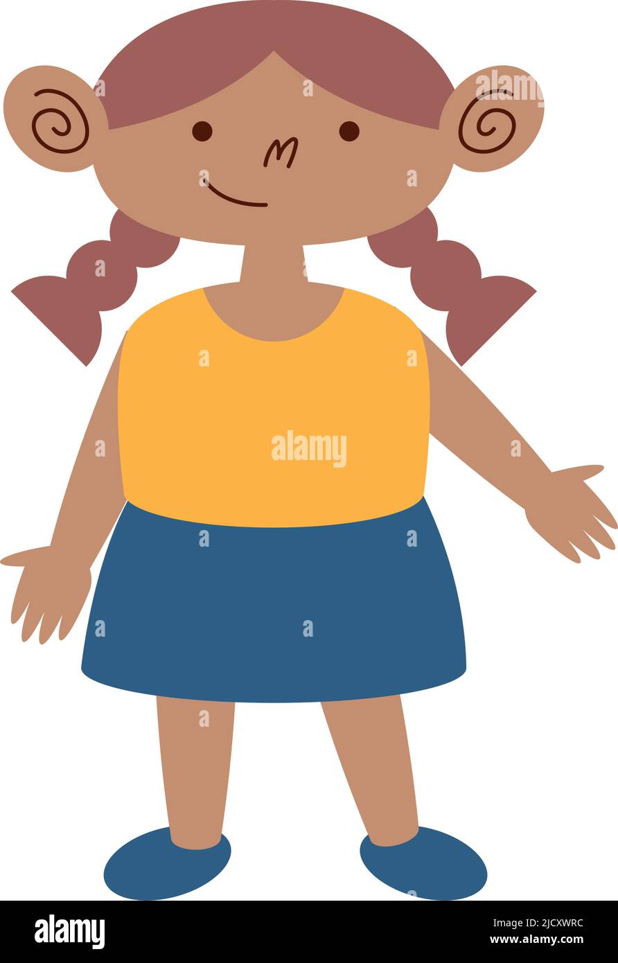 little girl standing happy character Stock Vector Image & Art - Alamy